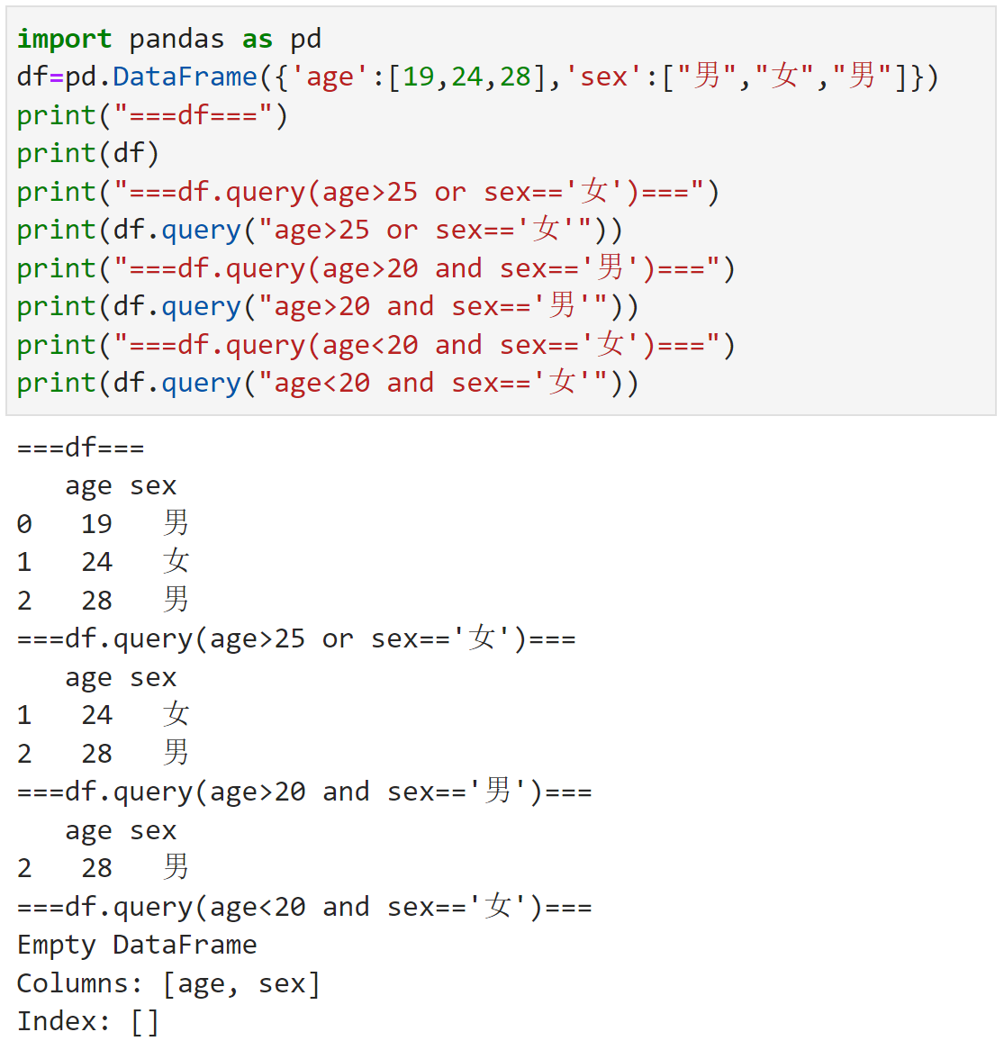 Dataframe中按照条件实施查询：dfquerypython Dataframe按条件查找 Csdn博客 2293