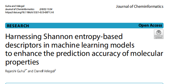 学术速运|在机器学习模型中利用基于Shannon熵的描述符，提高分子性质的预测精度_shannon-entropy-based method ...