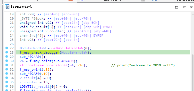 CTF逆向-[SCTF2019]creakme-WP-基于AES加密算法下的保护：反调试及except_handler和SMC