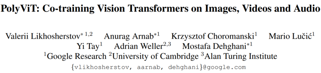 谷歌提出PolyViT：在图像、视频和音频上联合训练视觉Transformer-CSDN博客