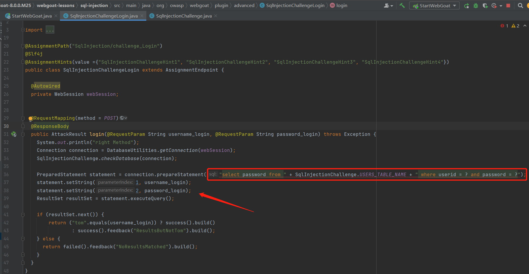 JAVA代码审计之WebGoat靶场SQL注入_webgoat8.0 sql注入-CSDN博客