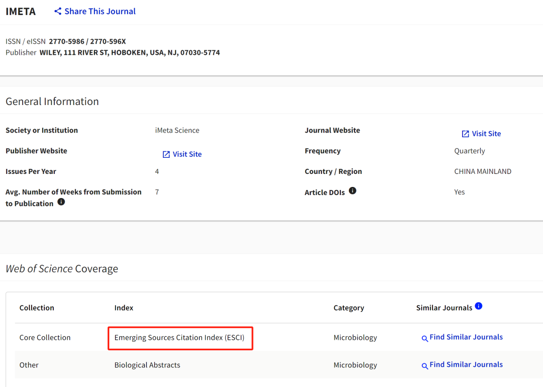 喜讯 | iMeta正式被ESCI收录！期待明年首个影响因子，预计IF>15-CSDN博客
