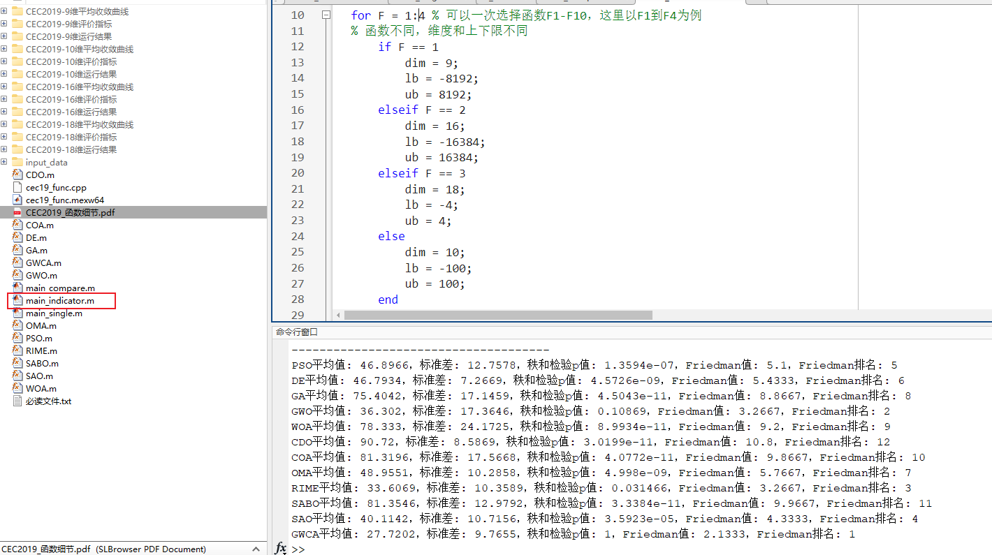CEC2019：12种算法跑CEC2019测试集输出和自动保存评价指标(matlab代码)_cec2019函数集-CSDN博客