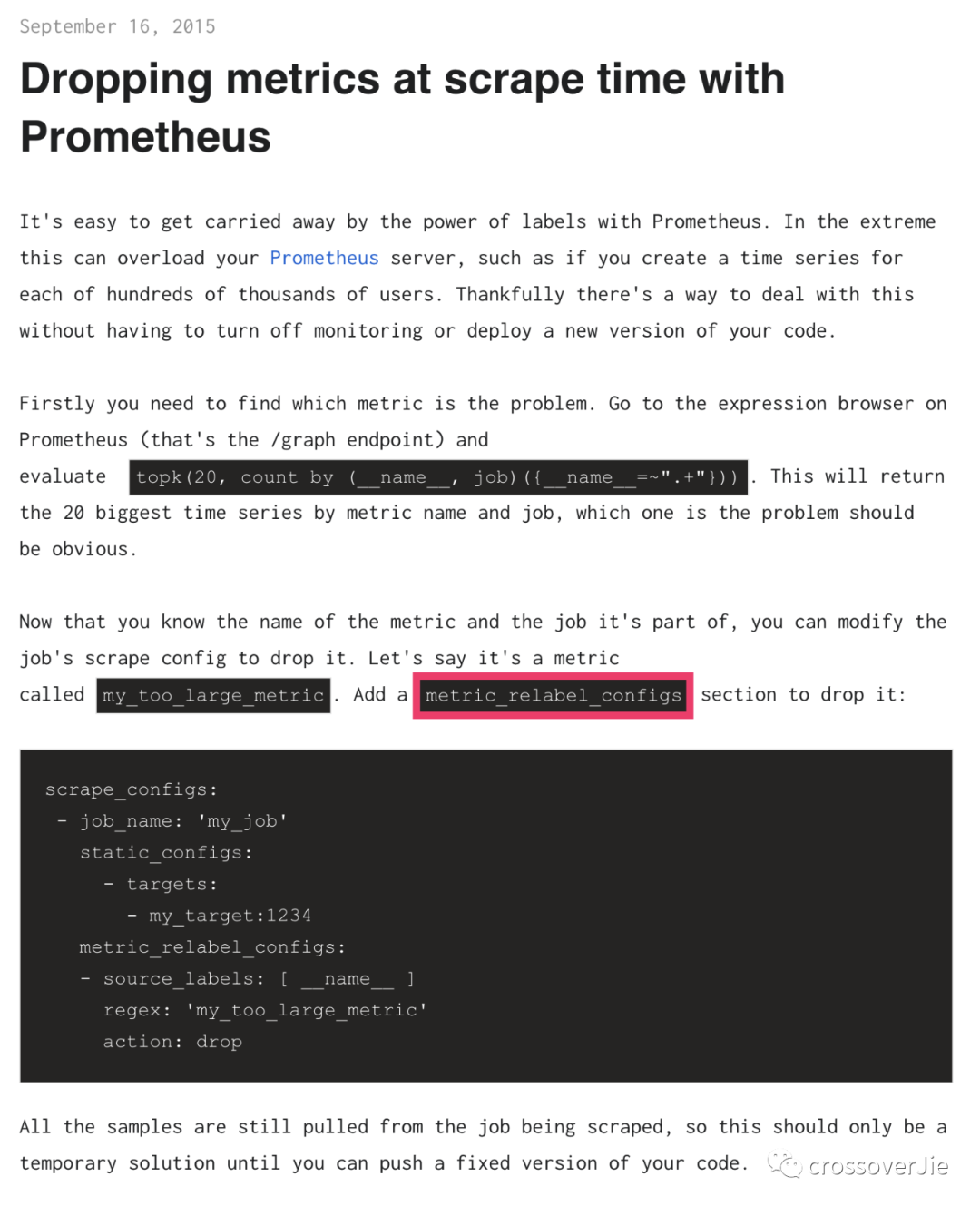 从源码彻底理解 Prometheus/VictoriaMetrics 中的 relabel/metric_configs 配置-CSDN博客
