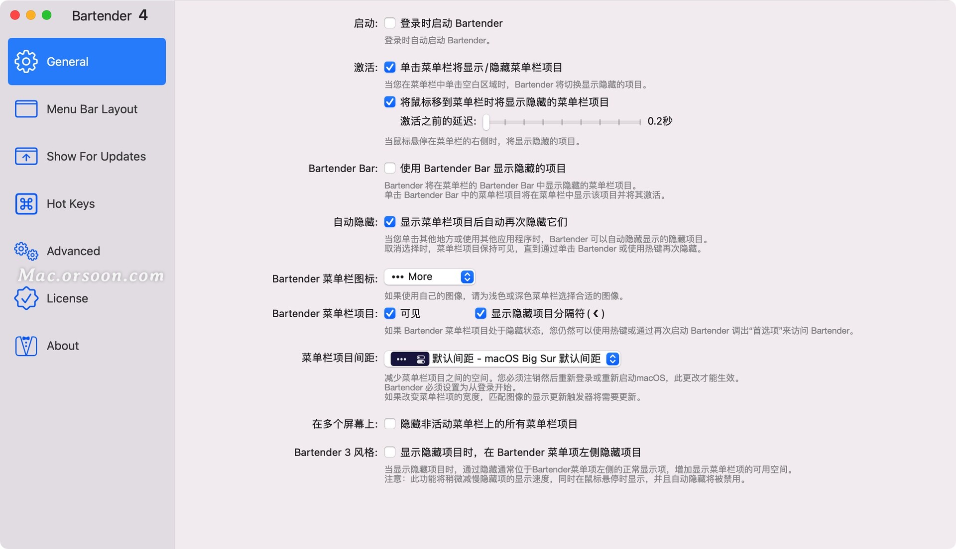 Bartender 4 for Mac(菜单栏应用图标管理)_bartender 配置部分应用图标显示-CSDN博客