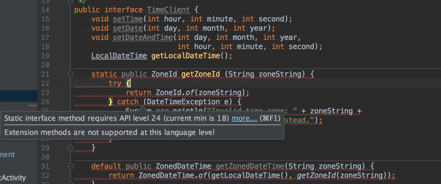 android 接口默认方法吗,为什么Android Studio 3.0不支持默认和静态接口方法(why Default and static interface methods are ...