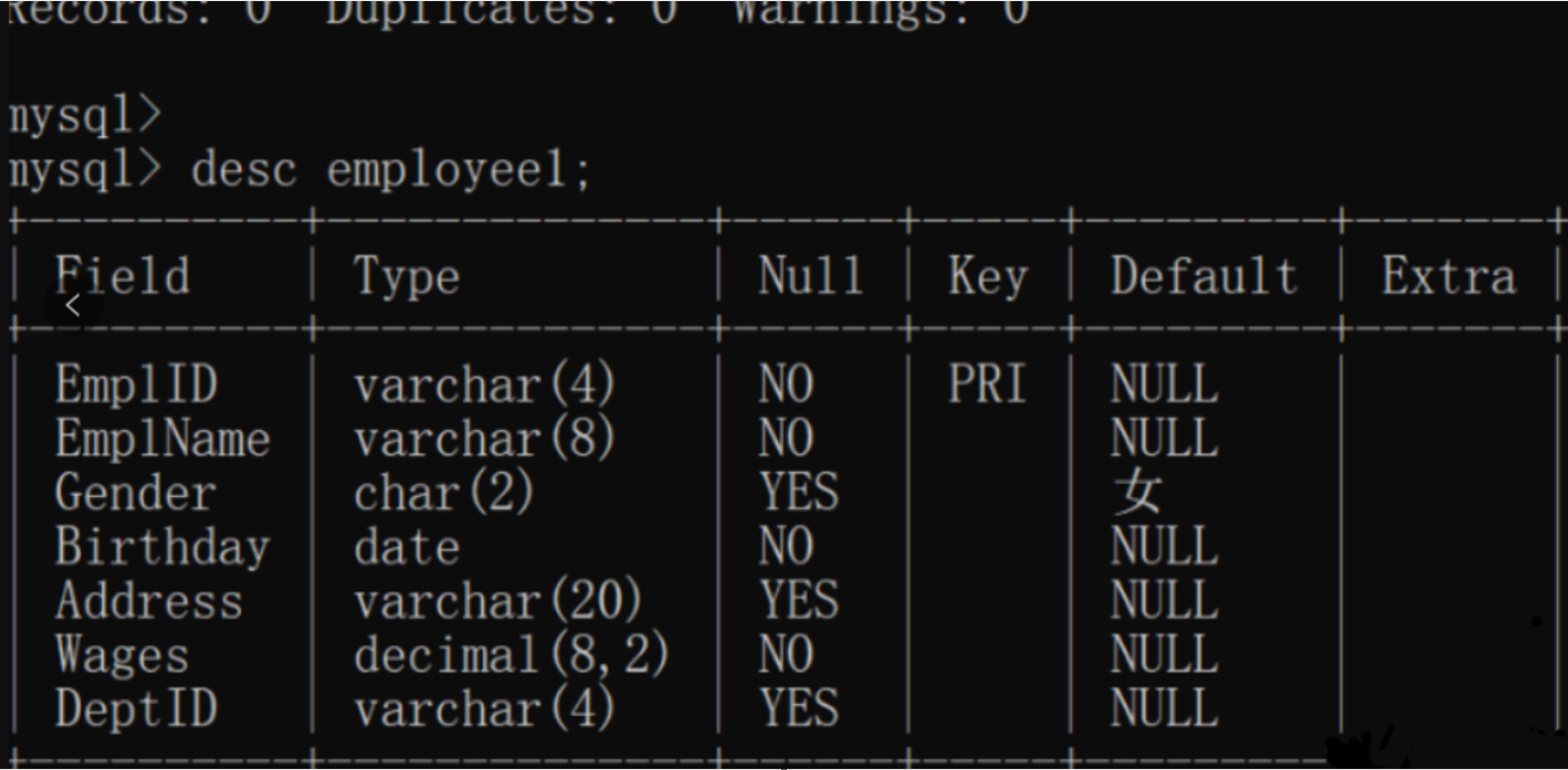 Mysql定义表相关实验_1、创建数据库;(命名:名字的汉语拼音) 2、在数据库中创建employee表; 3、在数据库-CSDN博客