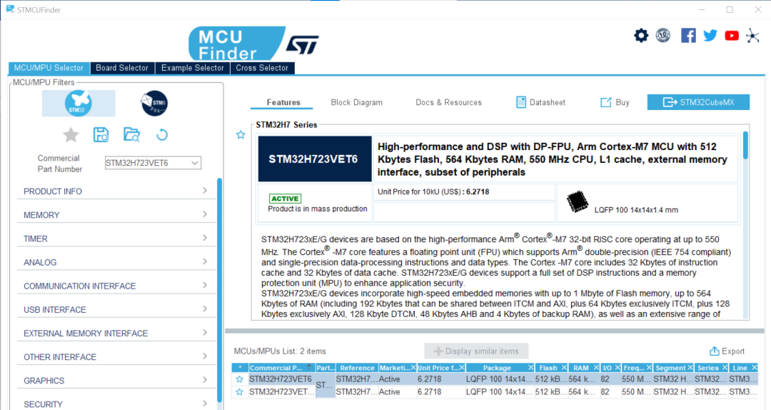 ST MCU Finder：MCU/MPU选型神器-CSDN博客