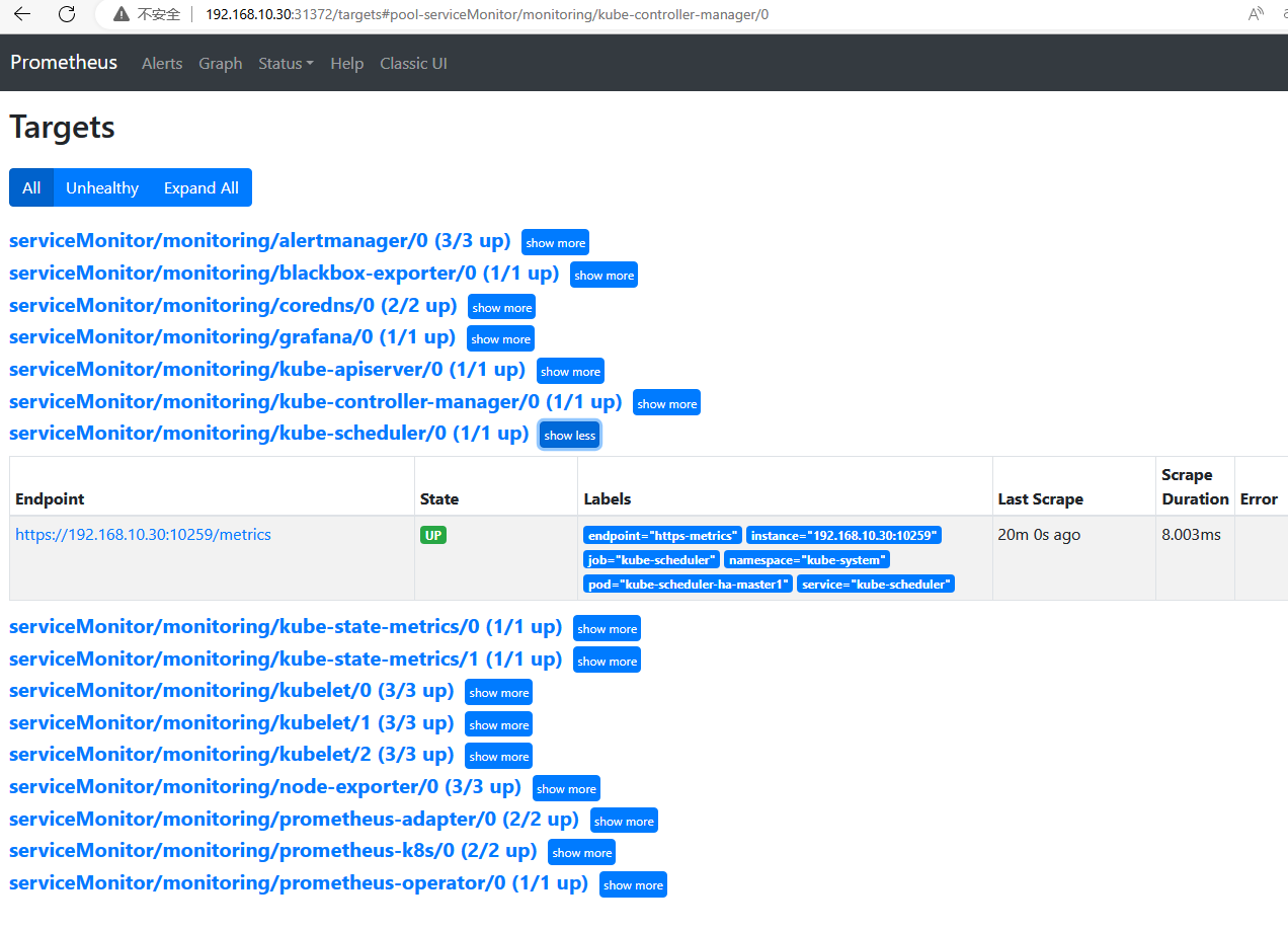 安装prometheus-0.9.0，scheduler、controller未被监控_kube-protheus 连接scheduler-CSDN博客