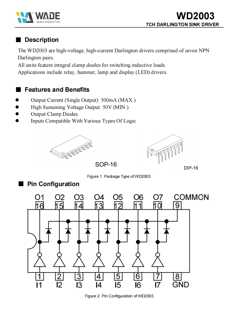 WD2003达林顿管参考资料和封装图-CSDN博客