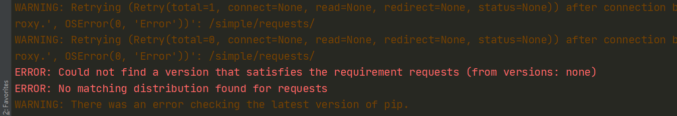 python安装模块的时候出现了不能连接的问题：并且是用国内镜像源无法下载:WARNING: Retrying (Retry(total=0, connect=None, read=None ...