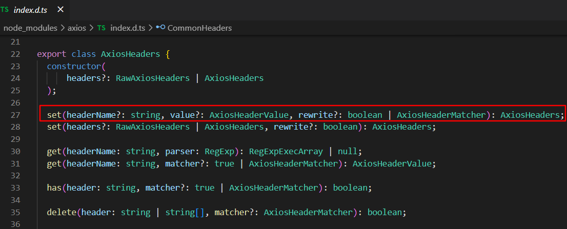 设置请求头里添加Authorization时出现 类型“AxiosHeaders | Partial“上不存在属性“Authorization“ 的错误提示解决办法_不能将类型 ...