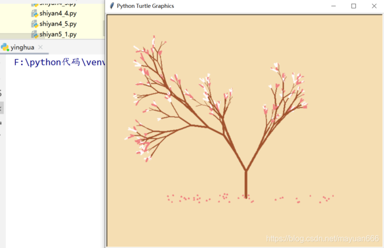 如何用python画一朵樱花,pythonturtle绘图代码樱花_turtle代码画樱花-CSDN博客