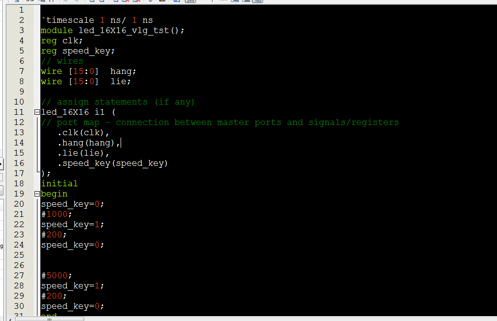 16x16点阵滚动显示汉字可调整速度Verilog代码Quartus仿真_16·16点阵显示代码verilog-CSDN博客