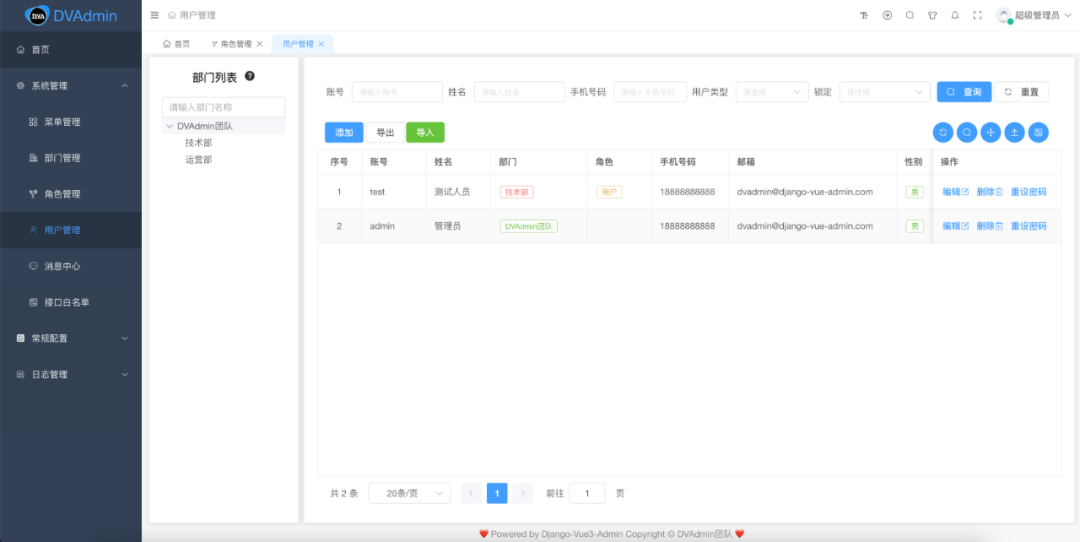 【开源项目】若依Python版本，一款django-vue3前后端分离的后台管理系统-CSDN博客