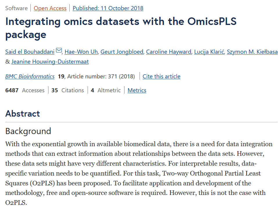 多组学关联分析实操（二）| O2PLS_o2pls分析-CSDN博客