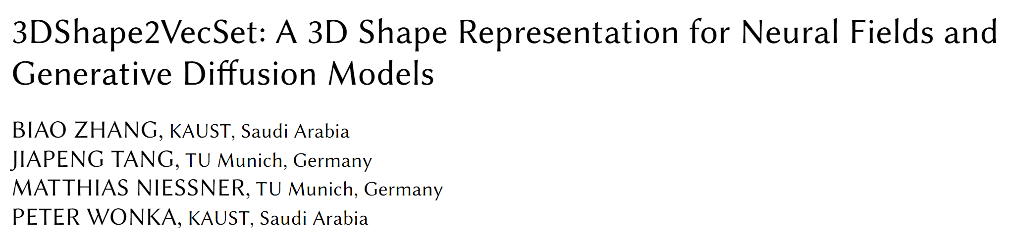 3DShape2VecSet: A 3D Shape Representation for Neural Fields and Generative Diffusion Models-CSDN博客