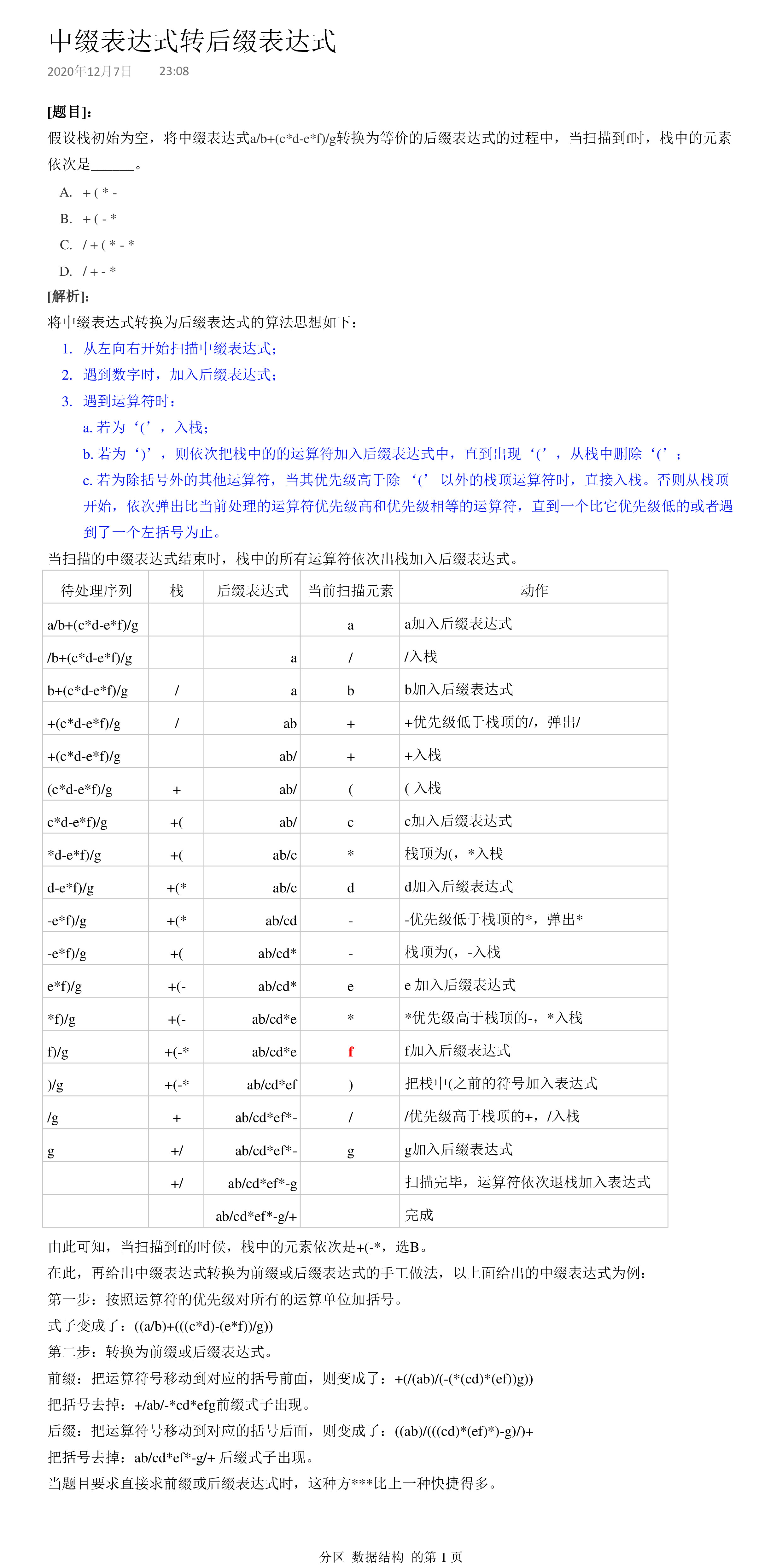 算法 中缀表达式转后缀表达式并计算结果(利用栈)设计一个表示能把普通表达式翻译成后缀表达式并计算结果的程序 Csdn博客