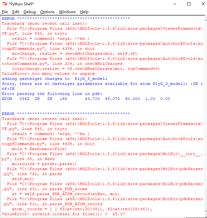 分子对接时常见的一些报错解决----金属离子错误_分子对接加氢时显示found no-CSDN博客