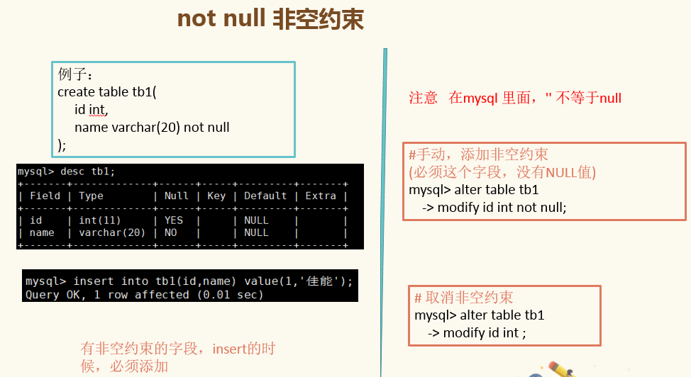 mysql设置非空自增约束_Mysql 表约束 非空、唯一、主键、自增长、默认、外键约束（基础6）...-CSDN博客