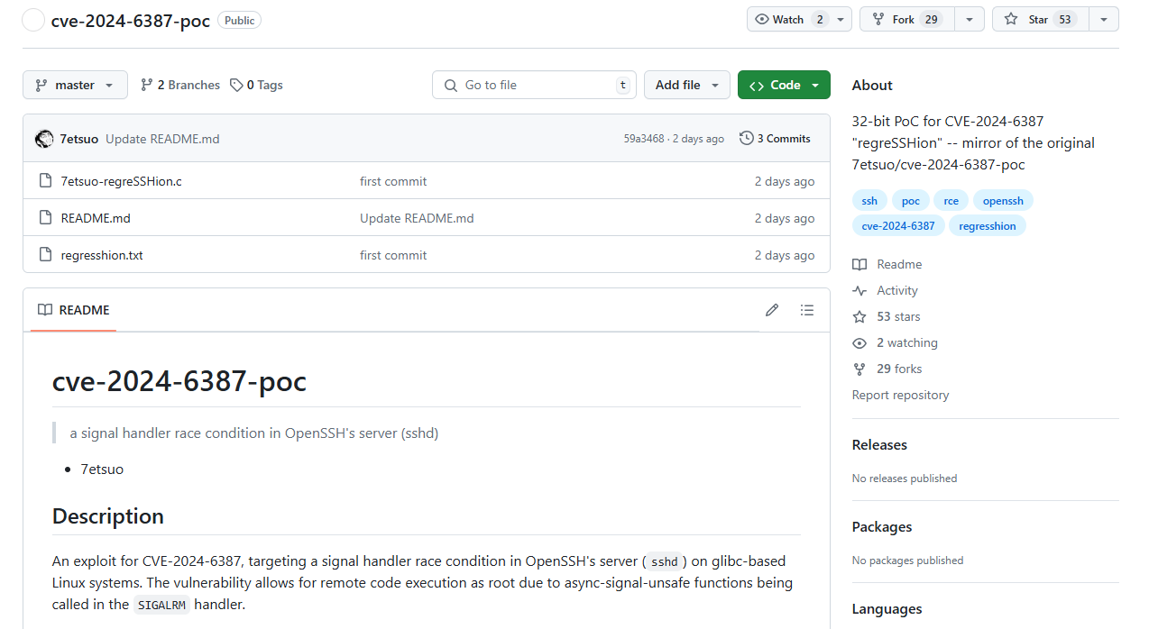 CVE-2024-6387曝光：OpenSSH远程代码执行漏洞，网络安全的新考验！-CSDN博客