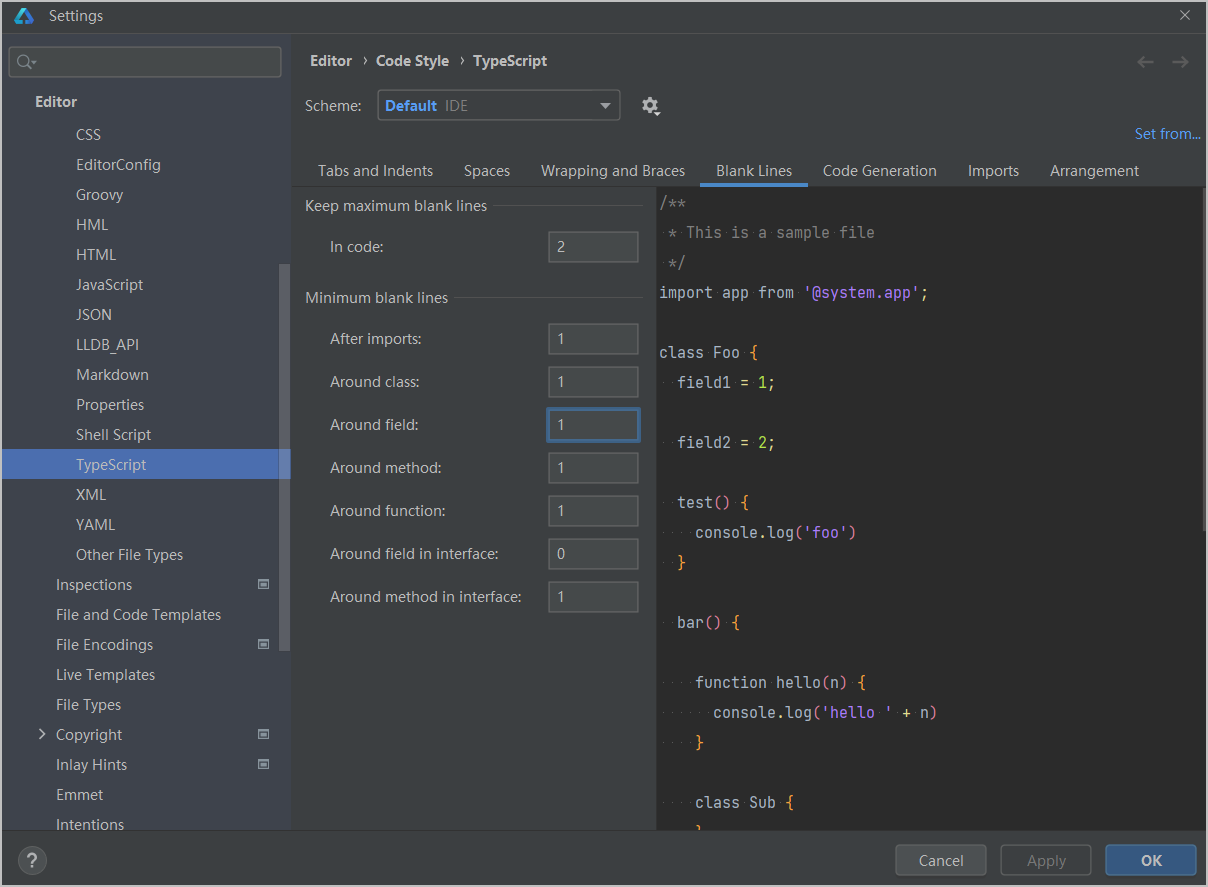 【HarmonyOS NEXT】DevEco Studio的Editor ＞ Code Style中TS设置对eTS无效_ets代码格式化-CSDN博客