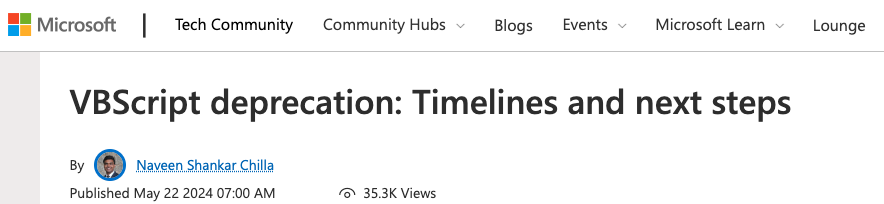 VBScript 将从 Windows 上消失，微软放出弃用计划！-CSDN博客