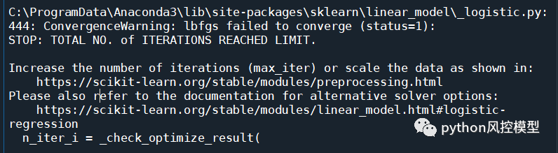 逻辑回归报错解决方案ConvergenceWarning: lbfgs failed to converge_convergencewarning: lbfgs failed to ...