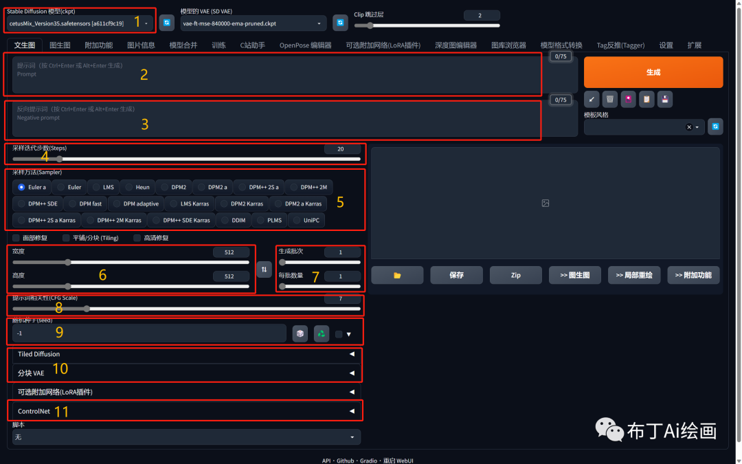 Ai绘画 | stable diffusion webui界面介绍_认识stable diffusion webui页面-CSDN博客