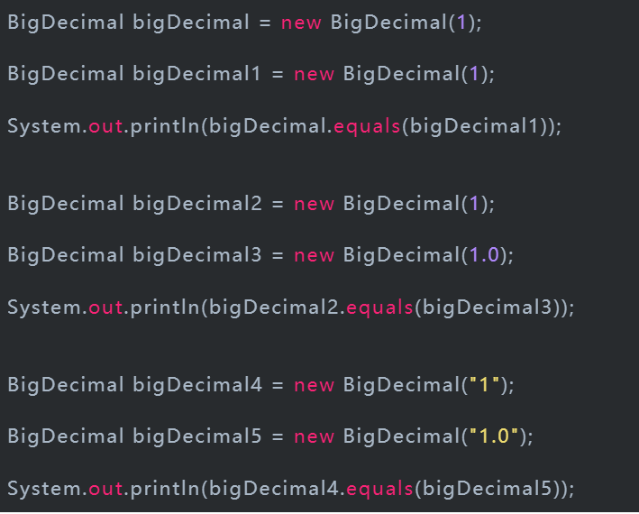 Bigdecimal比较是否相等javajavabigdecimal比较使用compareto而非equals Csdn博客 5330