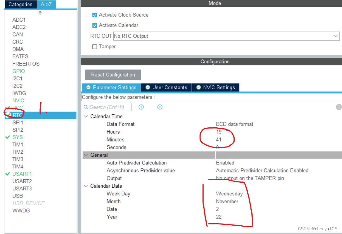 STM32 RTC实现日历读取以及设置输出时间_如何调用rtc函数完成日期时间的显示-CSDN博客