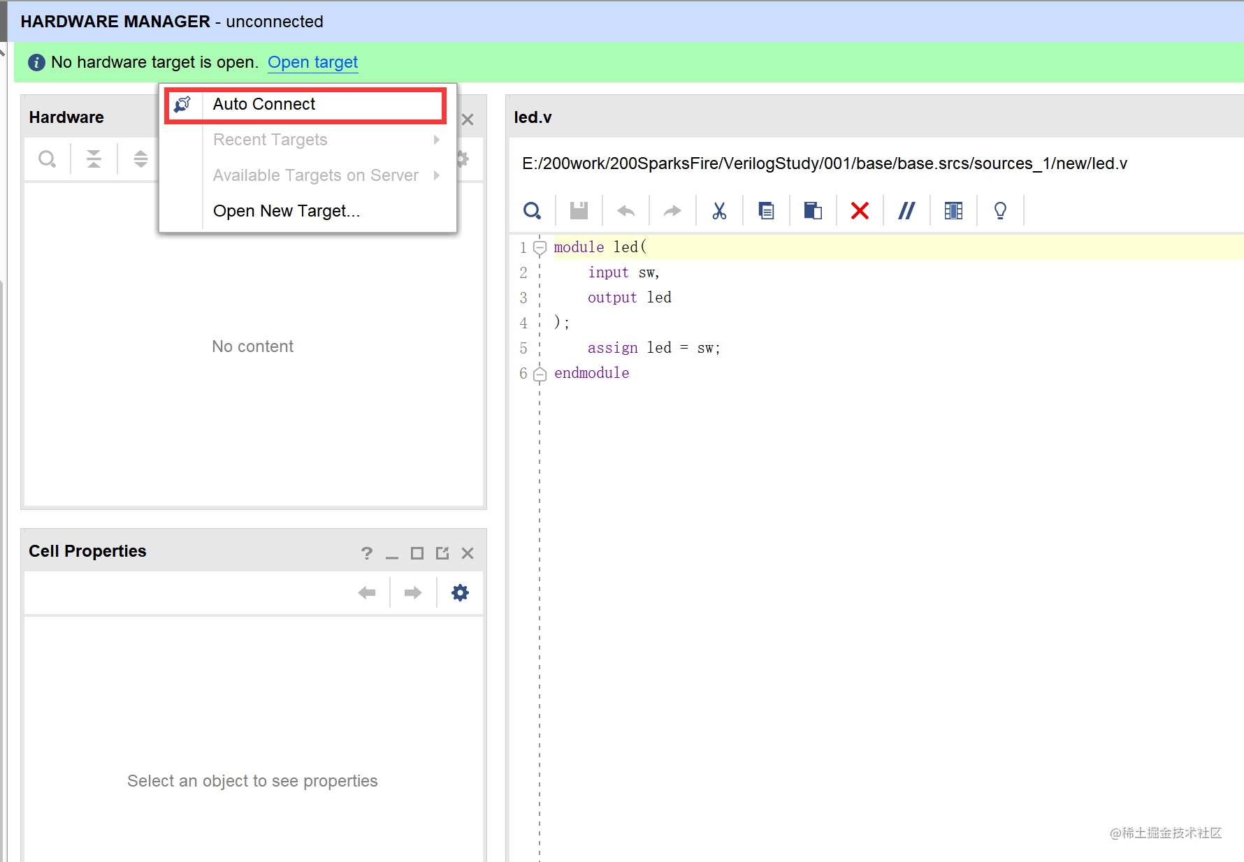 Verilog学习一： 控制LED灯的亮灭_verilog点亮led灯-CSDN博客