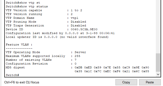 Cisco Packet Tracer 双VTP SERVER配置实验_conflict between 'nonegotiate' and ...