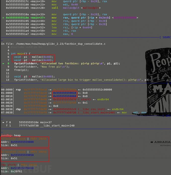 How2heap--fastbin_dup_consolidate(by glibc-2.23)_heap consolidate-CSDN博客