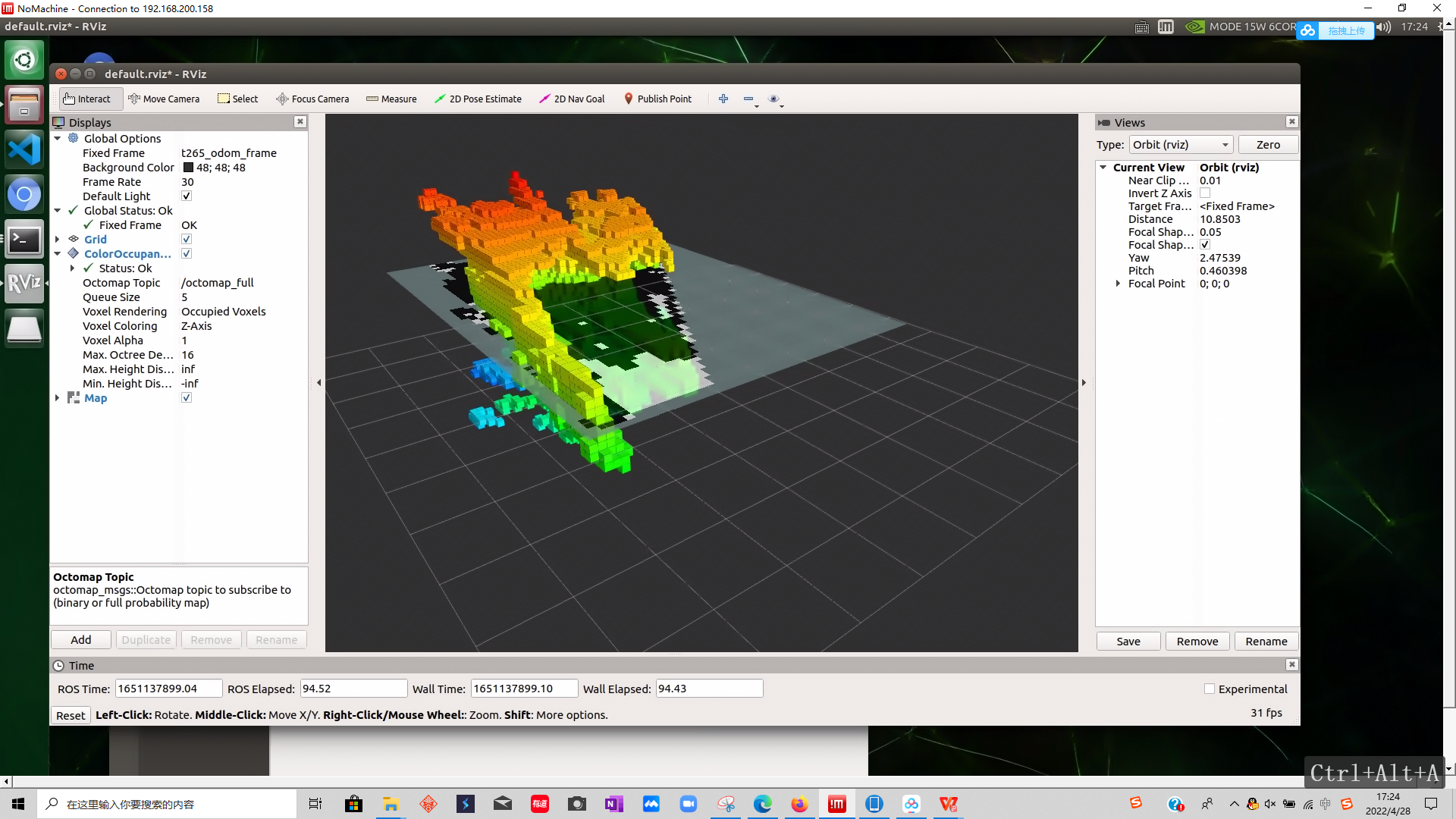 自己实现一下基于T265+D435i的octomap建图20220515_d435+t265在线构建三维局部栅格地图-CSDN博客