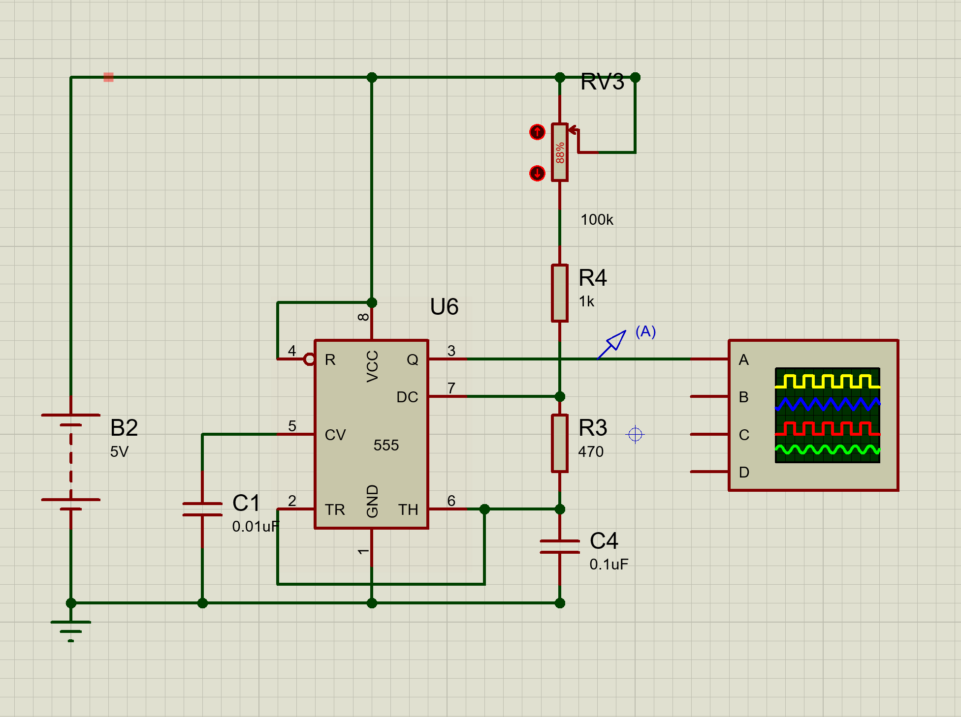 低音调警笛电路——proteus仿真（深夜学习——硬件）_proteus 输出一个占空比为 50%的波形,频率为 100hz-CSDN博客
