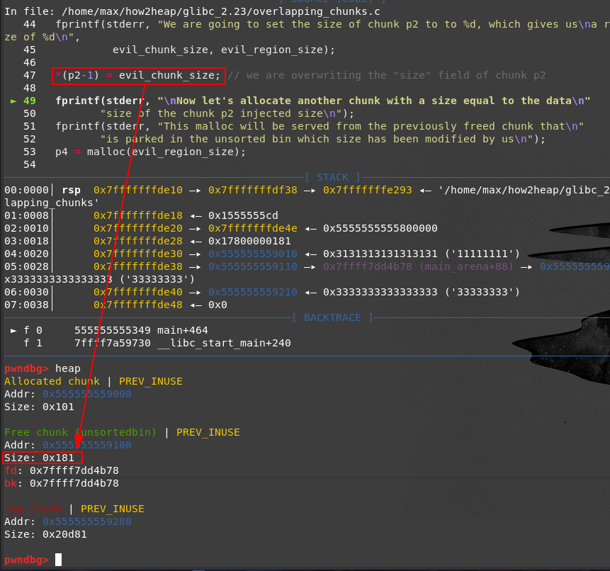 How2heap--overlapping_chunk(by glibc2.23)_overlapping为什么不会检查size是否相等-CSDN博客