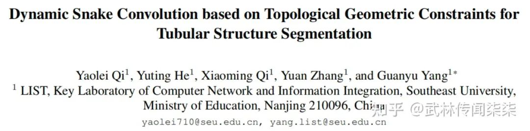ICCV 2023｜东大提出DSCNet：用于管状结构分割的动态蛇形卷积-CSDN博客