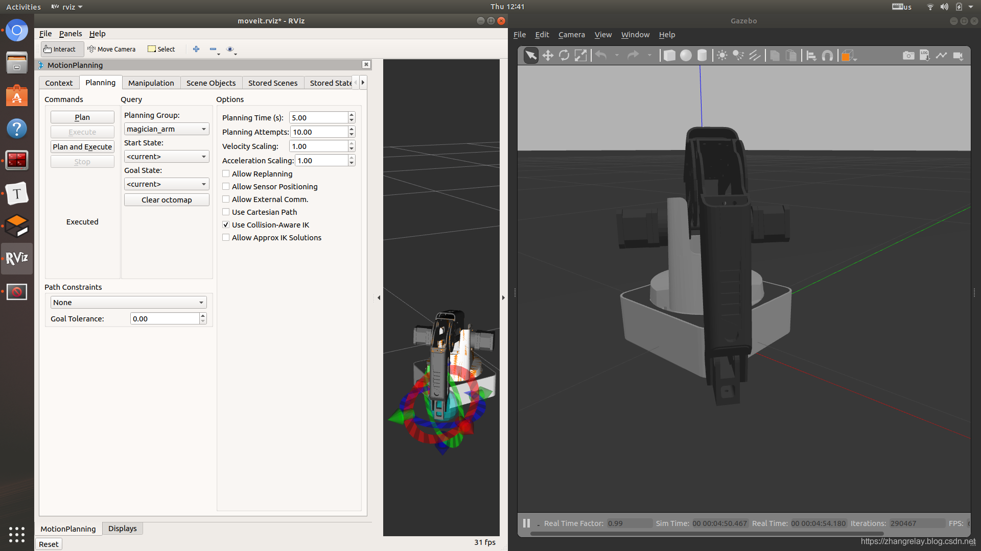 dobot moveit 包_越疆魔术师DEBOT(magician)机械臂ROS、MoveIt!和Gazebo功能包与ROS-I教程(melodic)...-CSDN博客