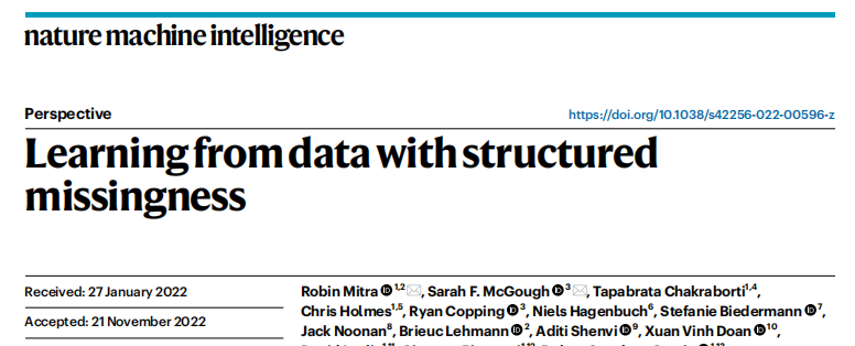 学术速运|从具有结构化缺失的数据中进行学习_learning from data with structured missingness-CSDN博客