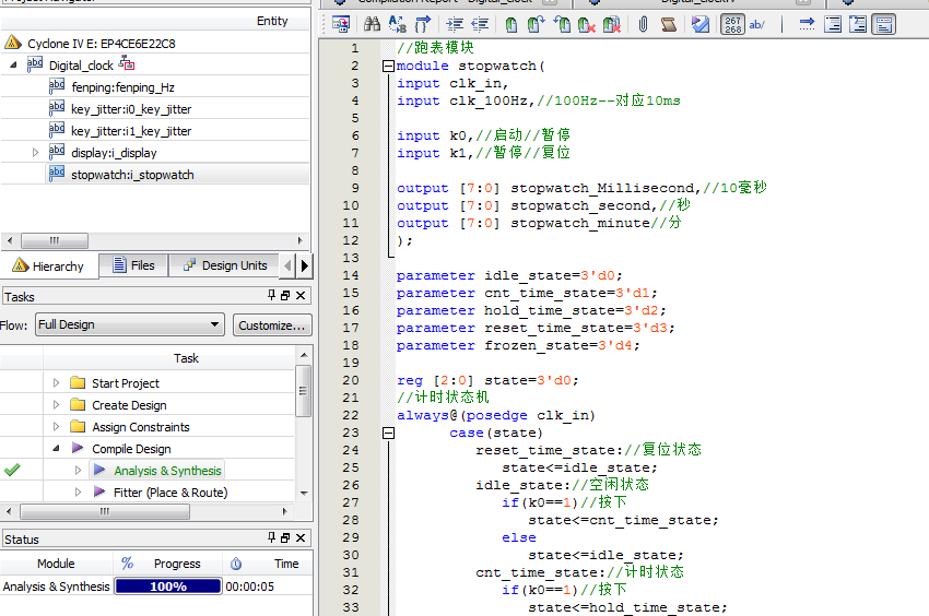 Quartus秒表设计verilog代码仿真 Csdn博客 9152