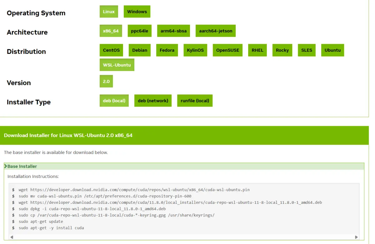 Wsl2ubuntu2004cuda118cudnn88开发环境搭建wsl安装cudnn Csdn博客