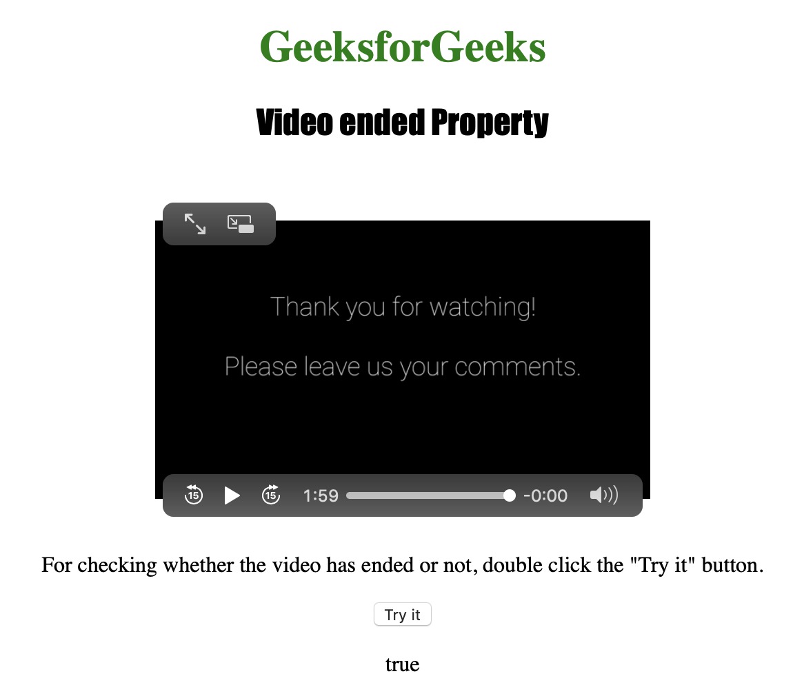 html中video如何结束,HTML Video ended用法及代码示例-CSDN博客