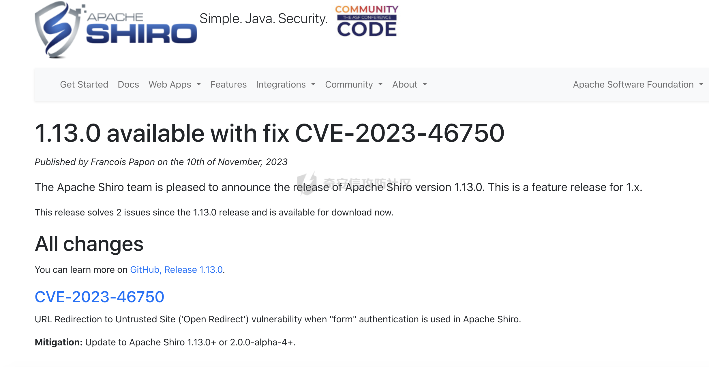 Apache Shiro FORM URL Redirect漏洞(CVE-2023-46750)-CSDN博客