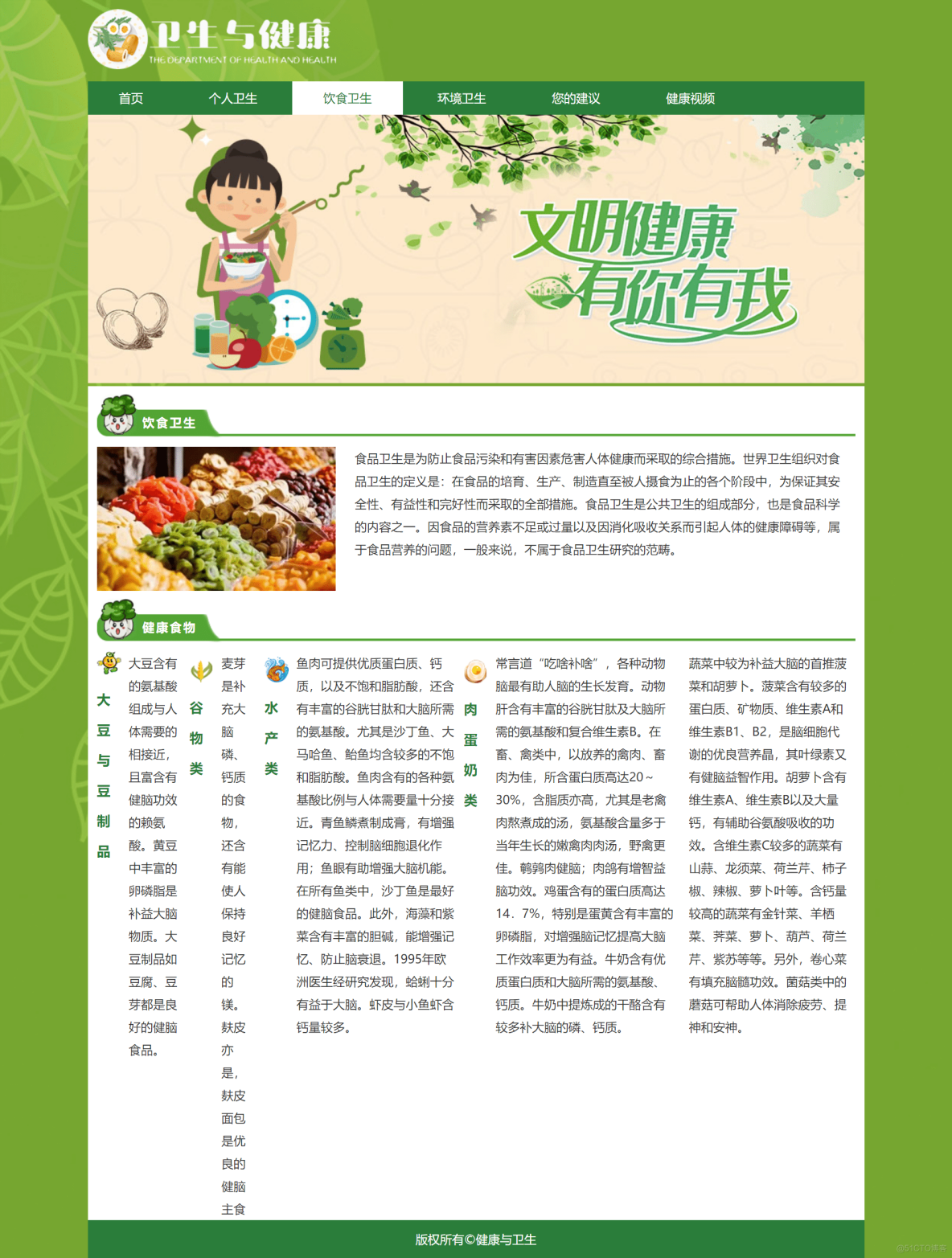 Html5期末考核大作业网站——卫生与健康htmlcssjavascript Csdn博客