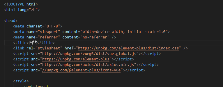 HTML如何使用Vue3、Element-plus、Axios_网页中使用vue3-CSDN博客