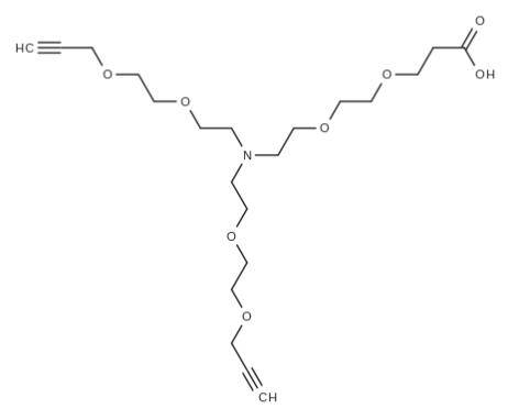 2100306-49-6，N-(Acid-PEG2)-N-bis(PEG2-propargyl)通过铜催化的叠氮炔点击化学与含叠氮化合物或生物分子反应_叠氮炔基的点击化学反应条件能在dmso中 ...