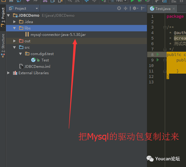 dbeaver连接mysql 驱动jar_用Intellij Idea创建一个普通的Java工程并用JDBC连接数据库...-CSDN博客